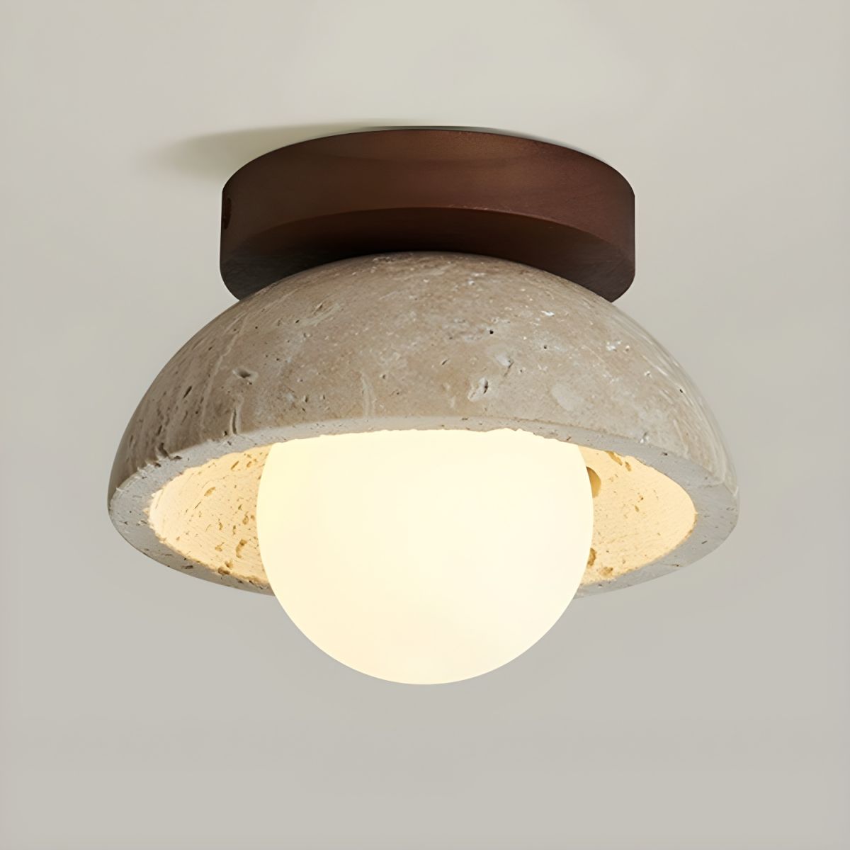 Semi Flush Japanese Ceiling Light White Glass Wood | Seliro – Lumalite ...